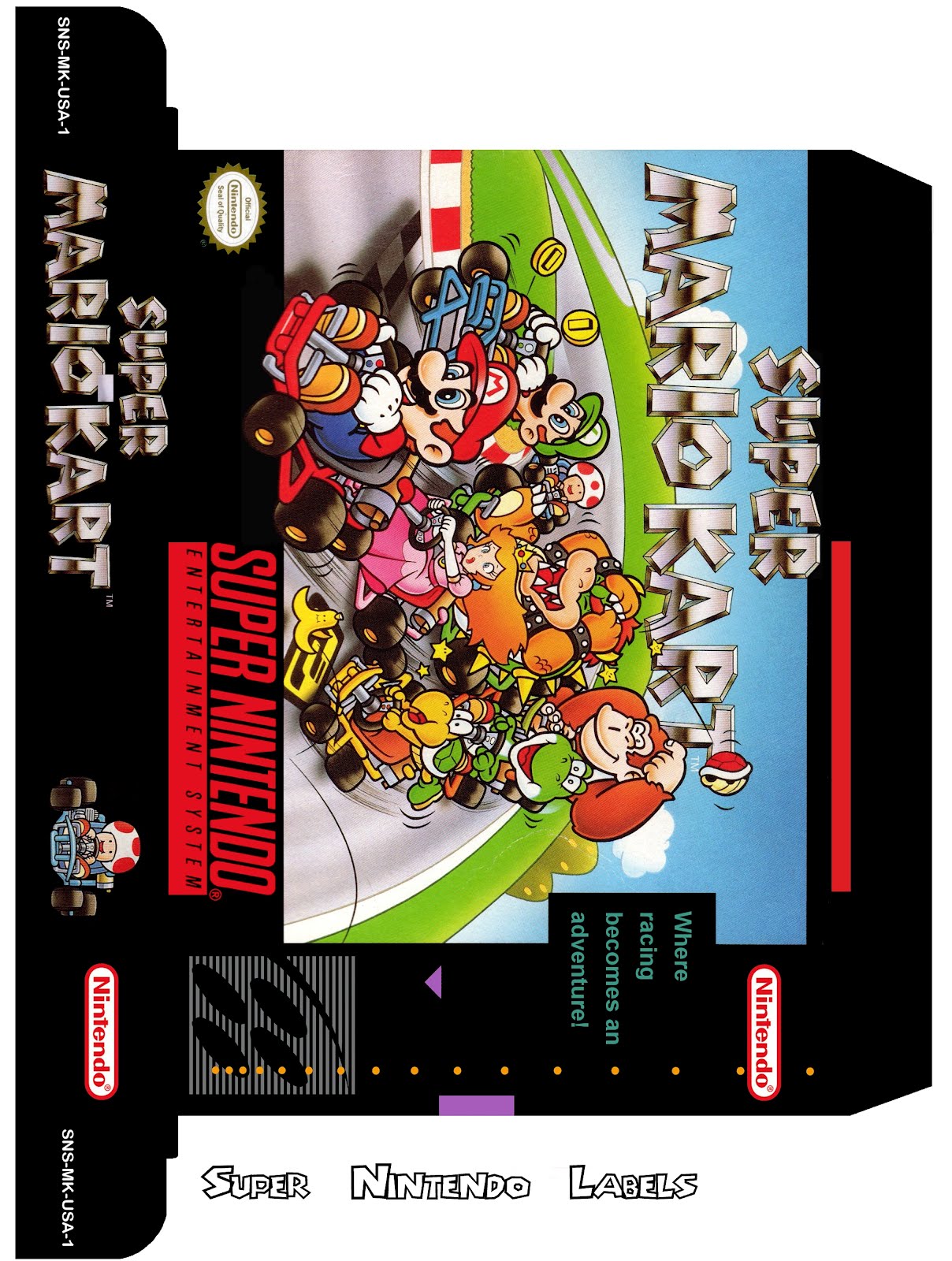 Super Nintendo Labels: Super Mario Kart - HD