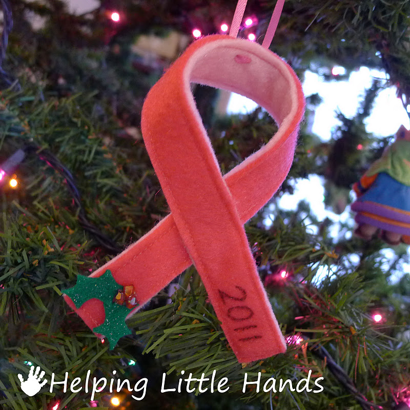 Pieces by Polly: Cancer Ribbon Ornament