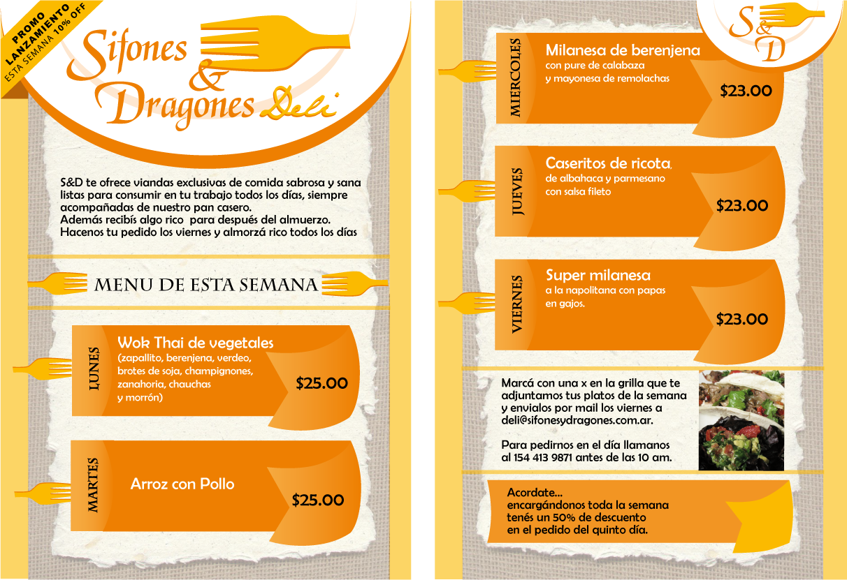 DELICIOUS DESIGNS: Diseño Editorial: menu para delivery