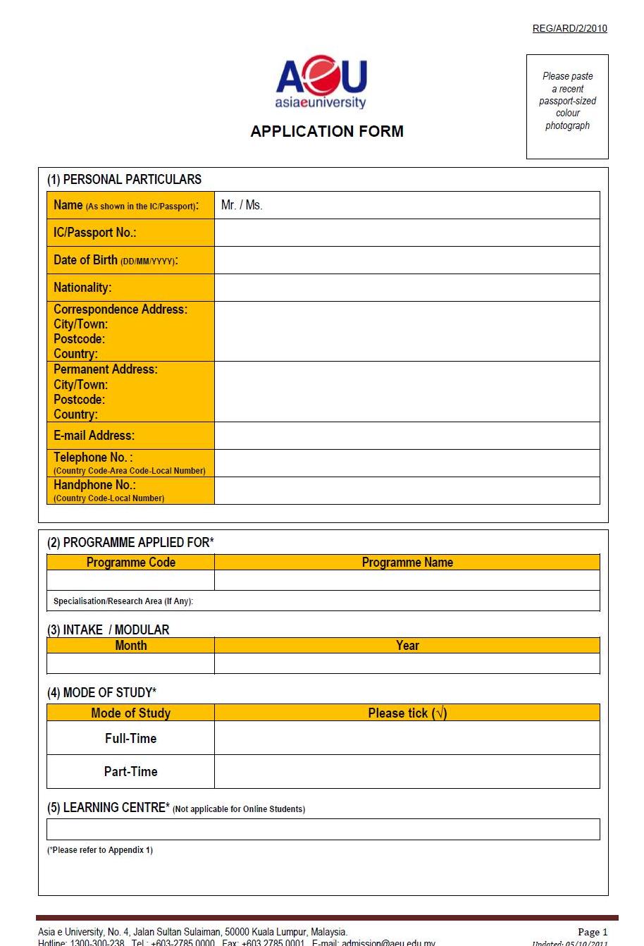 Shingo Academy Sdn Bhd: application forms (4pages)