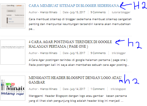 Gunakan H1 H2 H3 Pada setiap postingan blog - BAGI SEO