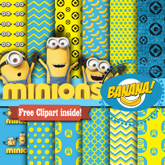 Minions Digital Paper - EMBROIDERY AND DIGITAL FILES