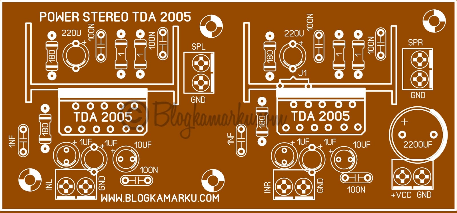 PCB Layout Power Amplifire TDA 2005 Stereo – BLOGKAMARKU