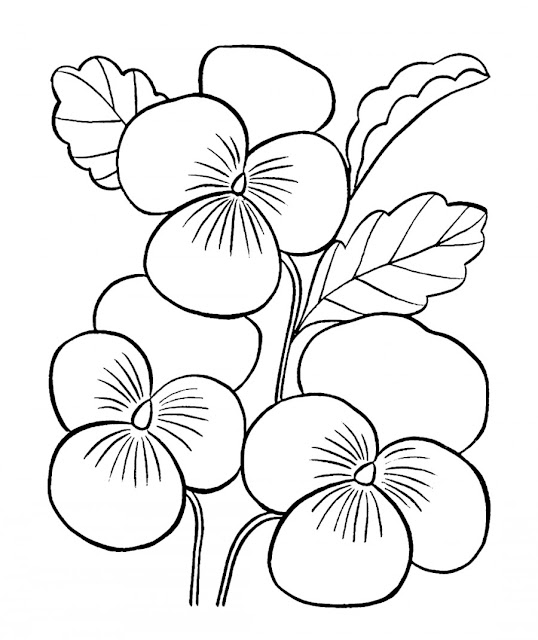8 Free downloads anti stress coloring pages "Pansies" + color hint