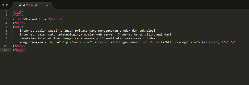Teknik Informatika: Membuat Link Dan Tabel Dari HTML