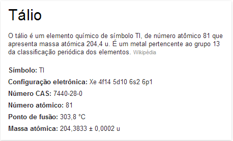 Lado B do Tálio: O que é o Tálio?