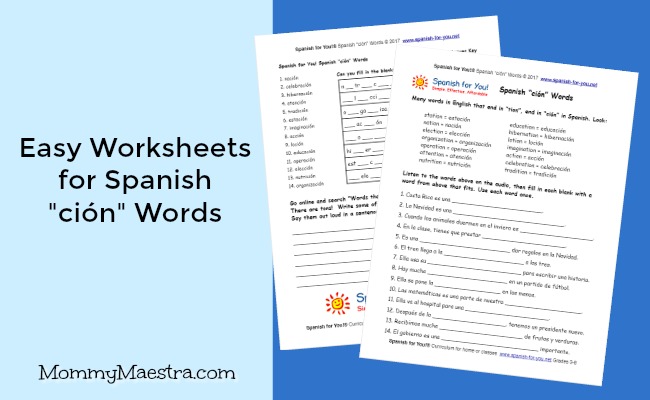 Mommy Maestra: Free Download: Spanish Words Ending in "ción"