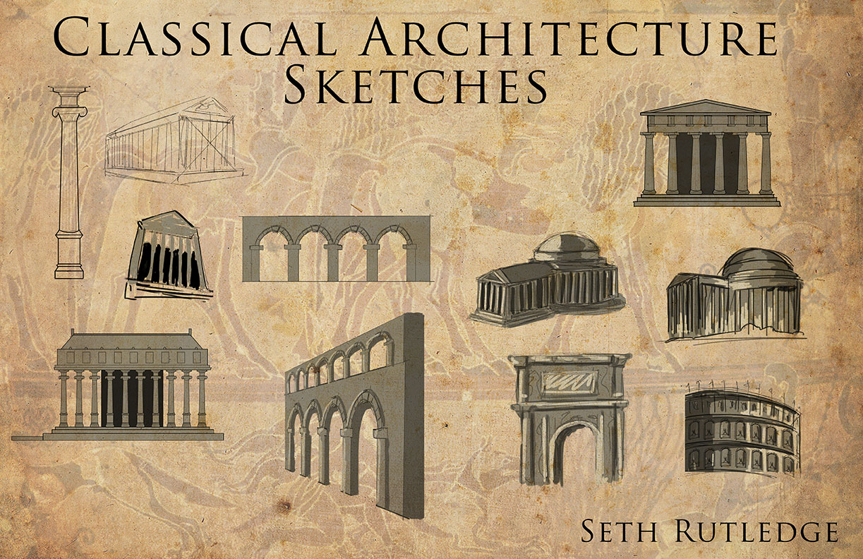 My Journey: Classical architecture sketches