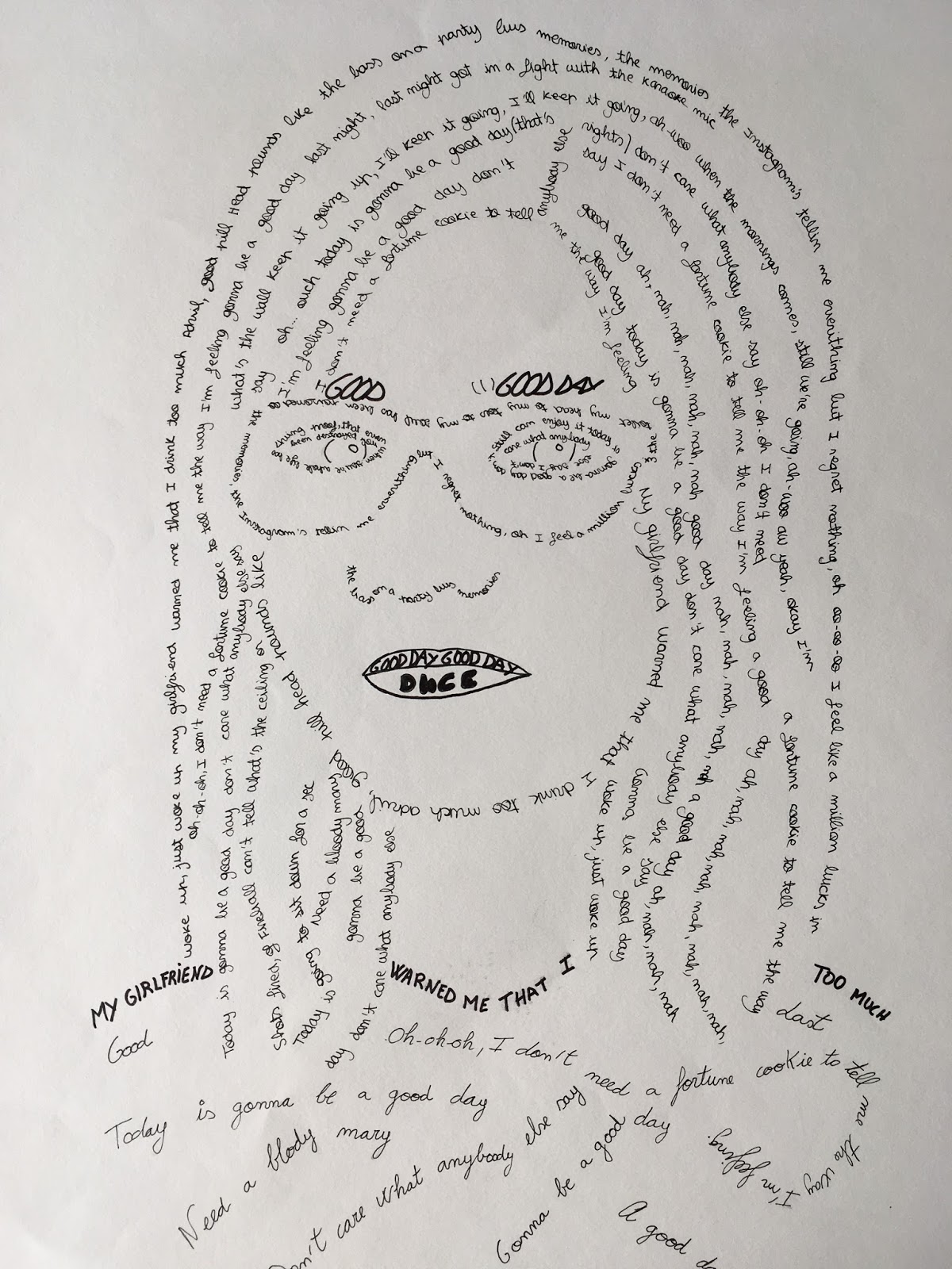 TREBALLS ARTÍSTICS: CALLIGRAM SELF-PORTRAIT