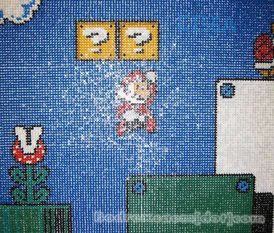 Unik Dan Kreatif, Panel Mario Bros Dari 17.000 Push Pin ng boranan ...
