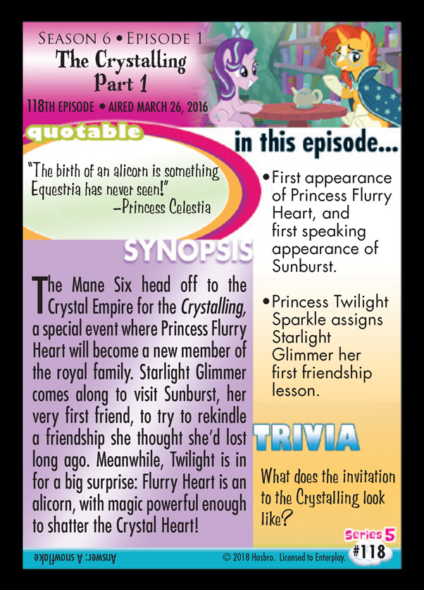 MLP The Crystalling - Part 1 Trading Cards | MLP Merch