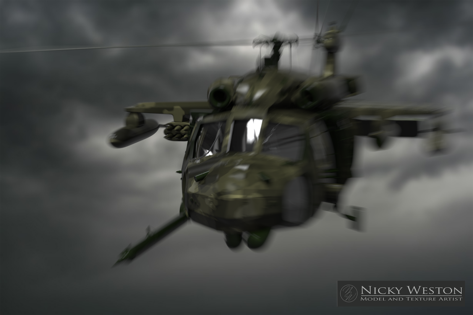 Nicky Weston CG: Hard Surface CGI Model Black Hawk Helicopter