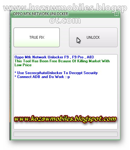 Oppo MTK Network Unlocker Tool ( F9 / F9 Pro / A83 ) - KoZaw Mobile ...