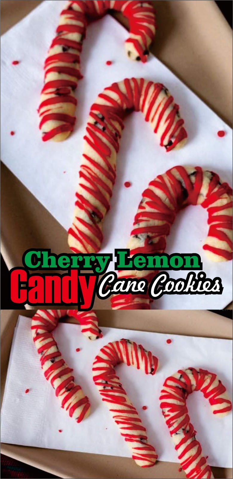 Cherry Lemon Candy Cane Cookies #Christmas #cookies - angrygeorgian