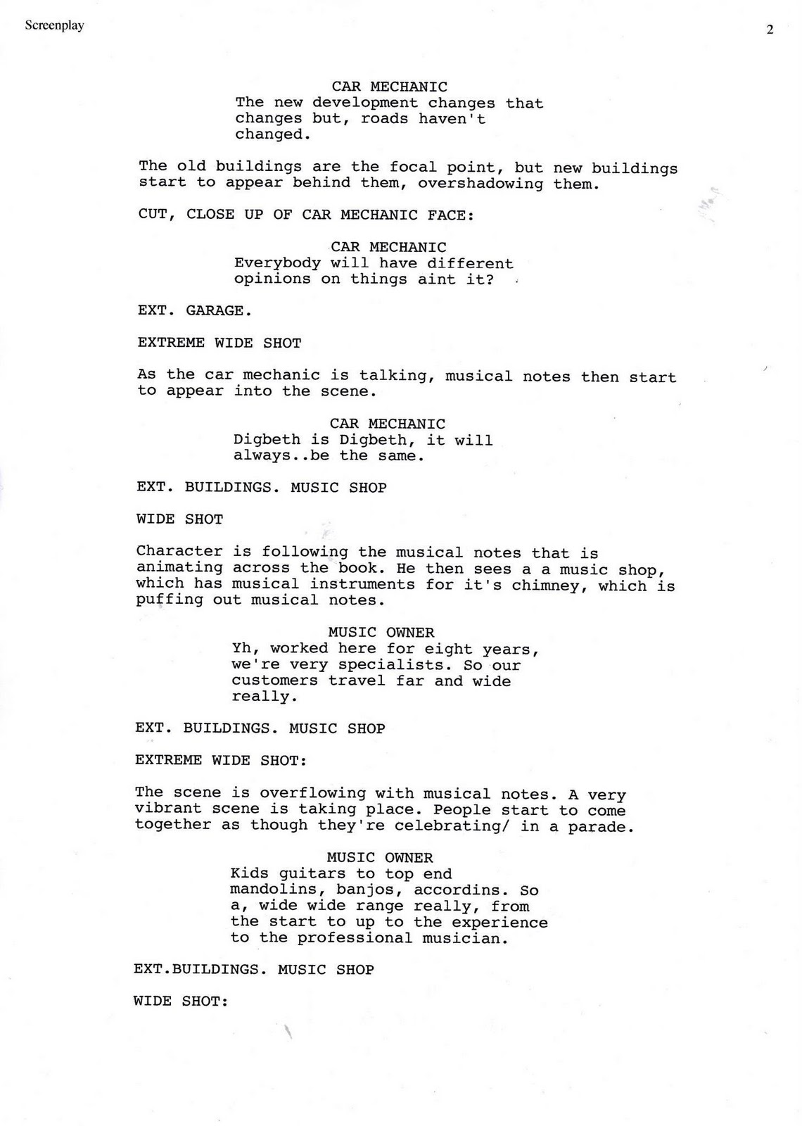 Awath Animation: Digbeth- ScreenPlay & Animatic