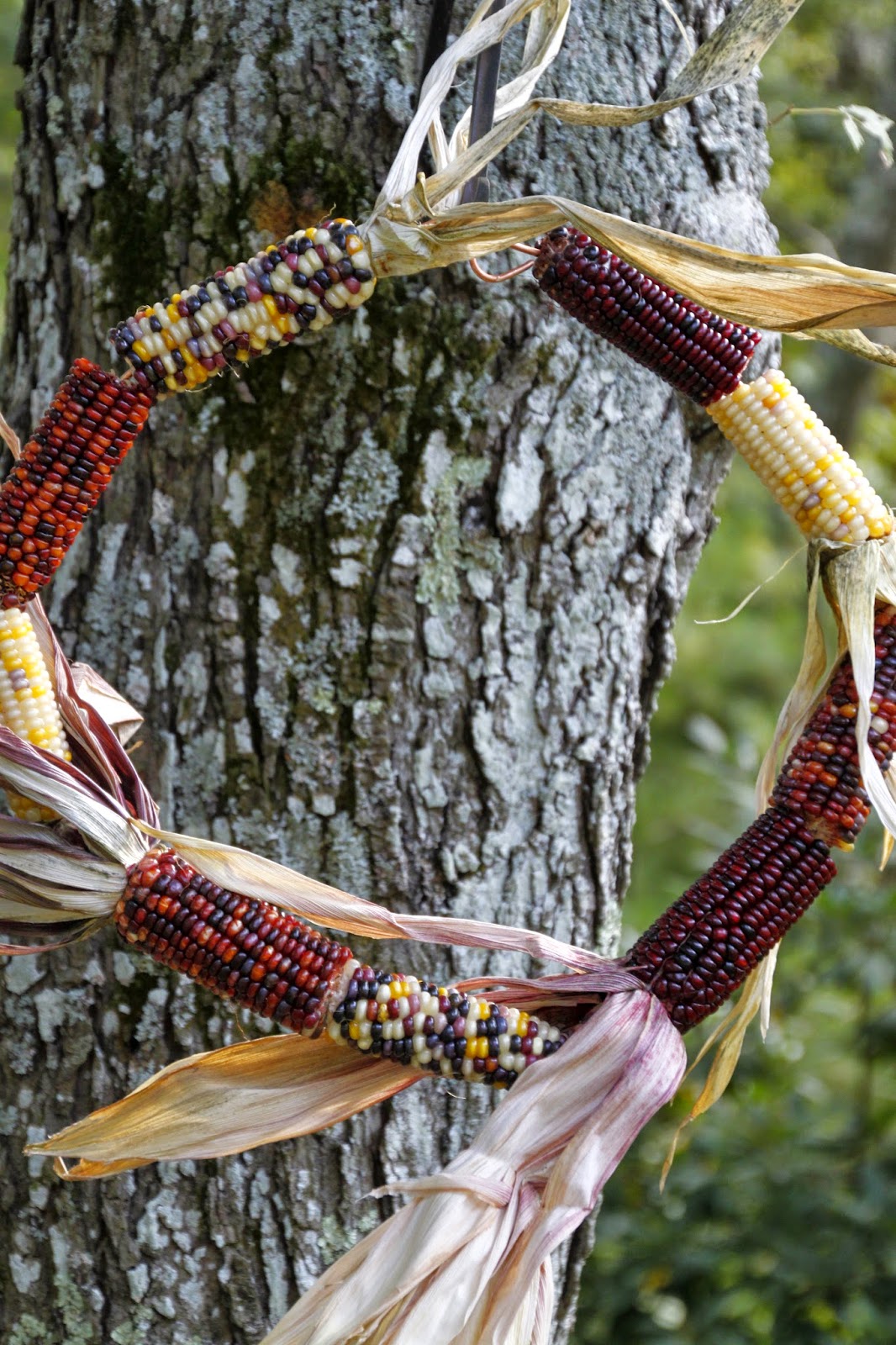 Fall Craft: Wildlife Indian Corn Wreath - Tilly's Nest