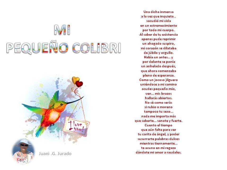 COSAS DE JUANI: MI PEQUEÑO COLIBRI