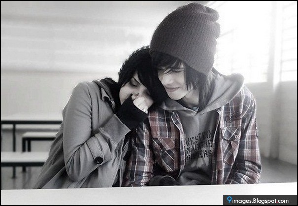 Emo-couple, love, hug, cute, feelings