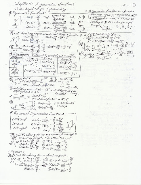 Sean's Math Page: Algebra 2 Class Note - Chapter 10