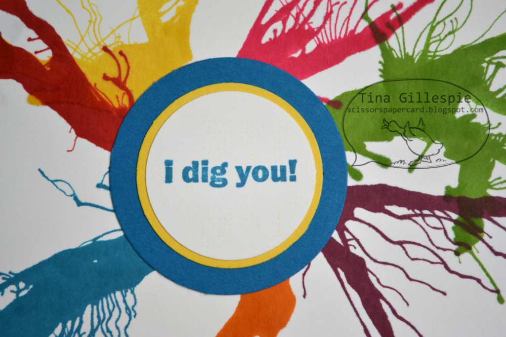 Scissors Paper Card: Blown Ink Technique