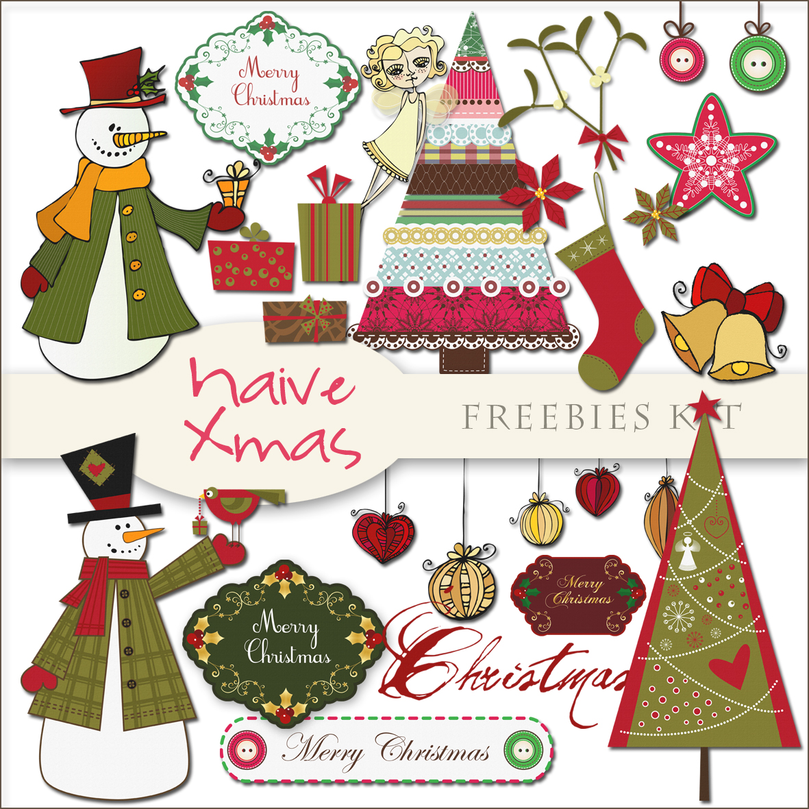 Scrap. DOT: Freebies Naive Xmas Kit