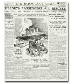 TITANIC-APRIL 1912 NEWSPAPERS
