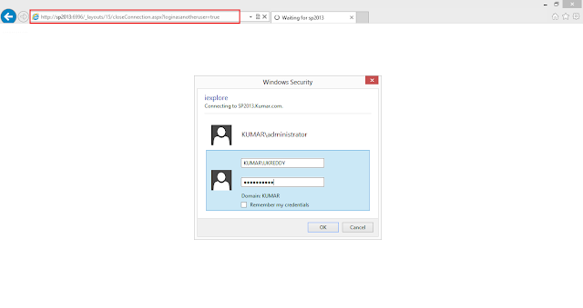UKReddy SharePoint Journey: Sign in As different user in SharePoint 2013