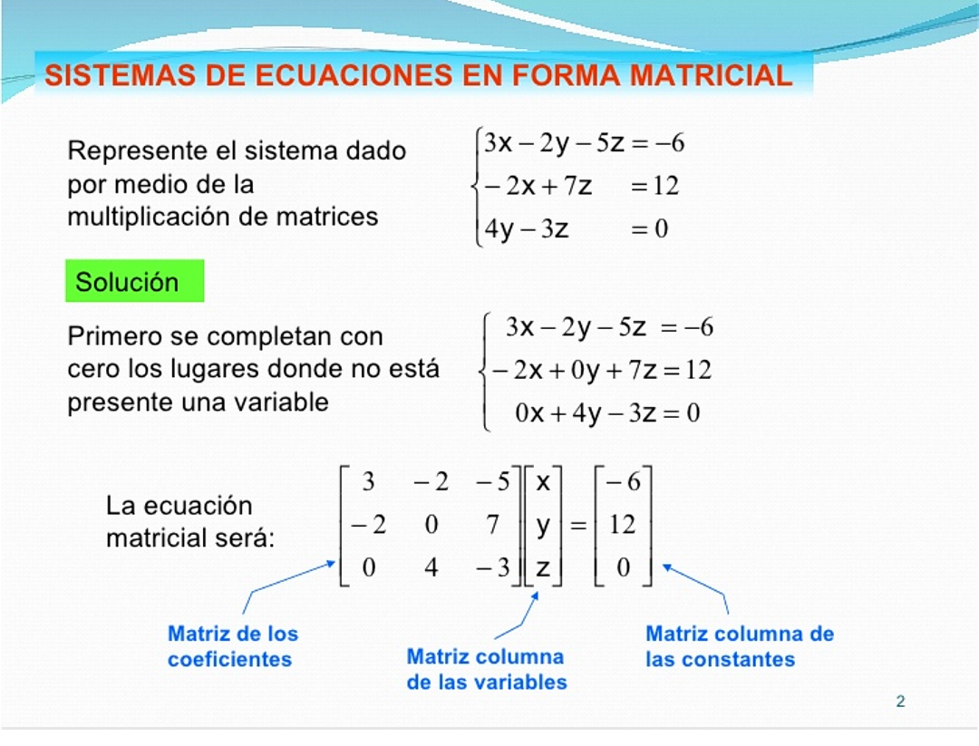 ALGEBRA LINEAL : MATRICES