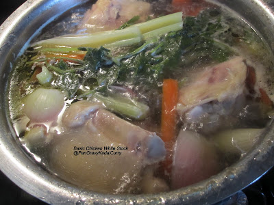 Pan Gravy Kadai Curry: Basic "White" Chicken Stock