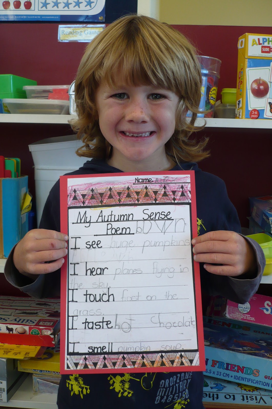 Room 3 Riwaka, Displays: Our Autumn Sense poems