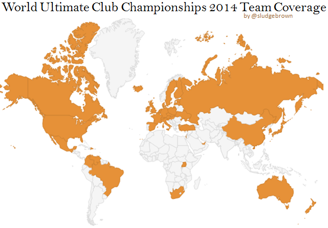 Sludge Output: Mapping the 2014 World Ultimate Club Championship teams