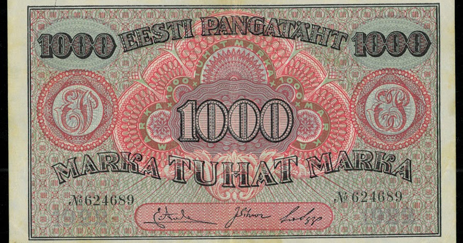 Estonian 1000 Marka banknote 1922 Port of Tallinn|World Banknotes ...