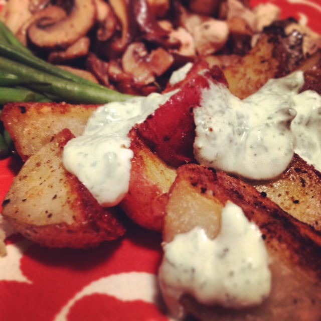 Just a Dash...: of Roasted Potatoes and Basil Chive Sauce