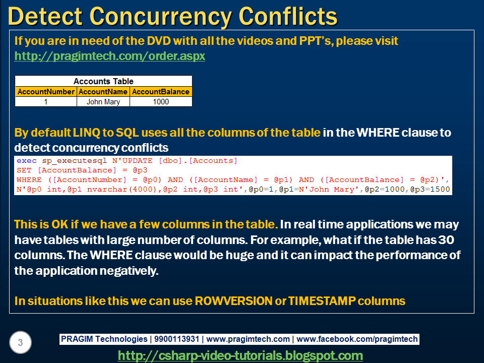 Sql Server Net And C Video Tutorial Part 20 Using Rowversion Or Timestamp To Detect