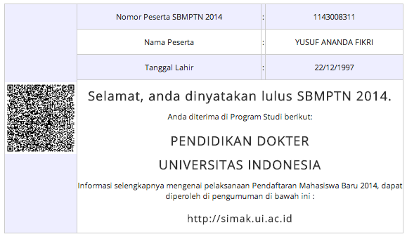 SBMPTN 2014, Getting Accepted at FKUI.