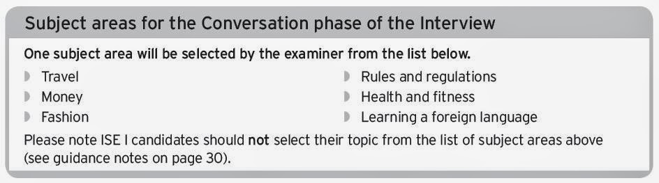 El Blog de Anabel: ISE I (B1): Portfolio Tasks + subject areas of the exam