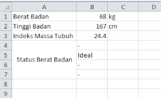 Rumus IMT Excel Menghitung Berat Badan Ideal