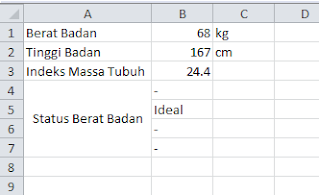 Rumus IMT di Excel Untuk Menghitung Berat Badan Ideal