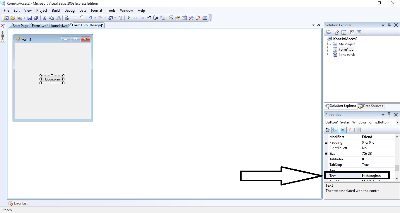 Koneksi VB.Net ke Microsoft Acces menggunakan Modul