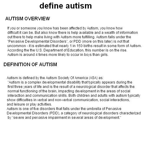 define autism the truth | autismtips101