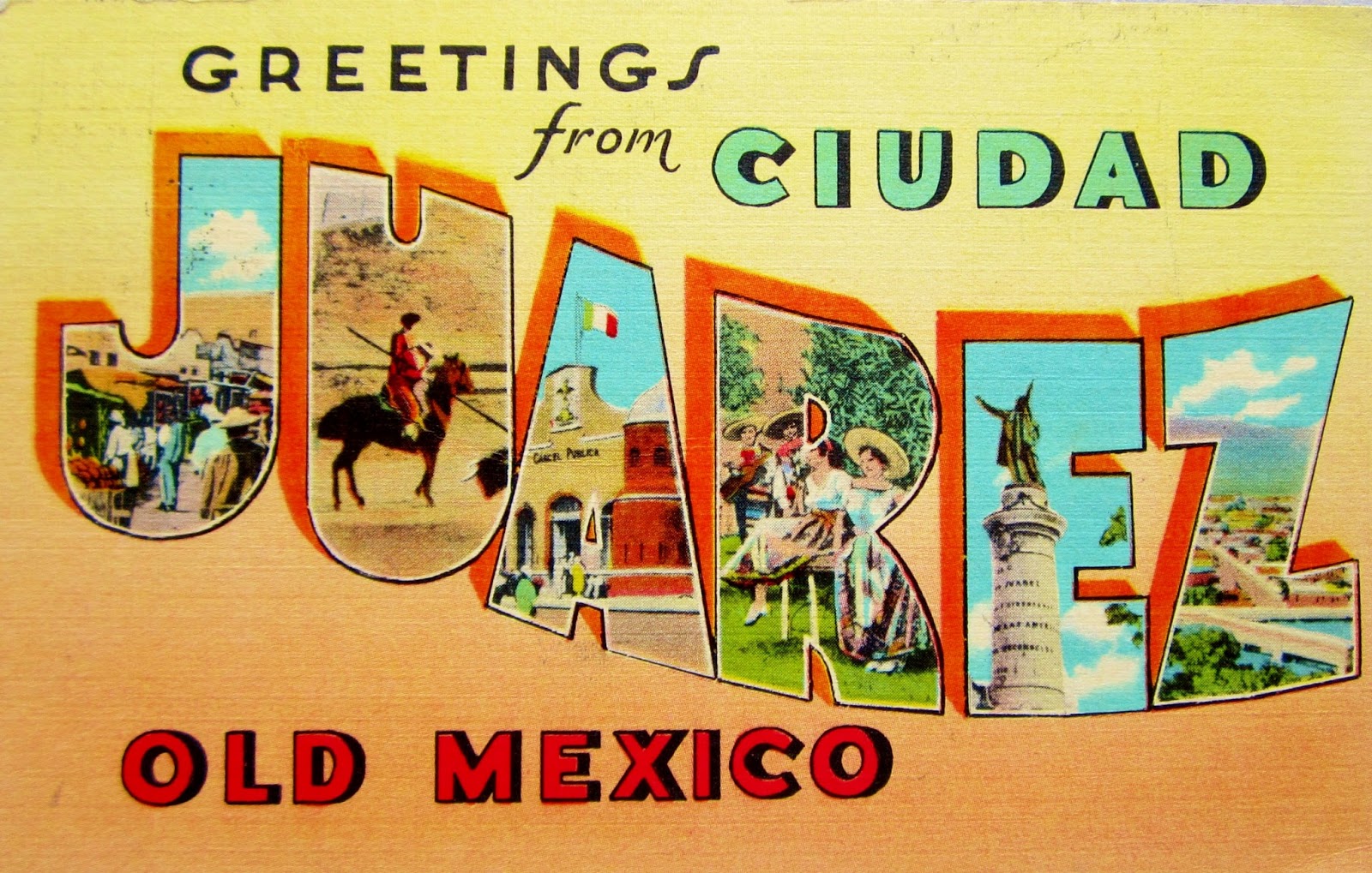Colorful MEXICO Linen Postcards