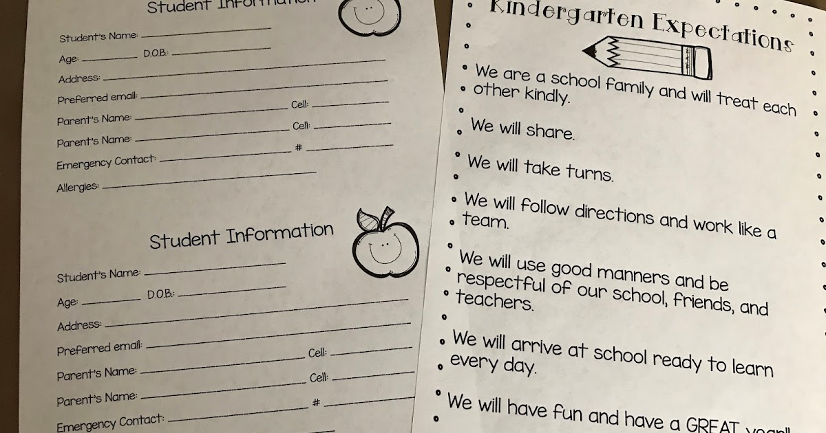 Back to School Student information | Sunshine and Rainbows in Teaching