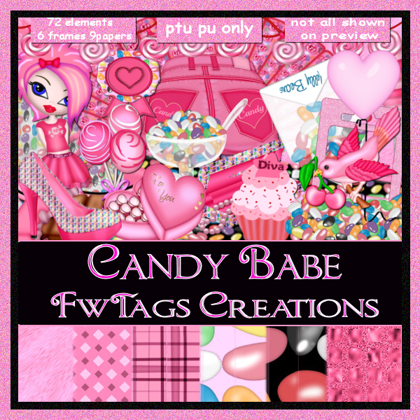 Sensibility Scrapping: Candy Babe NEW scrap kit from FwTags Creations