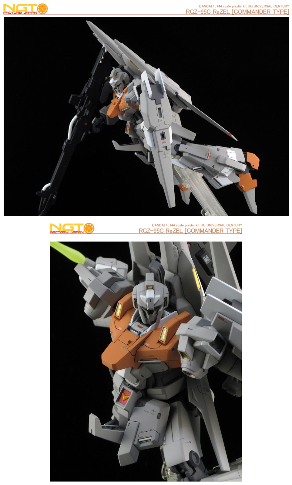 GUNDAM GUY: HGUC 1/144 RGZ-95C ReZEL [Commander Type] - Customized Build