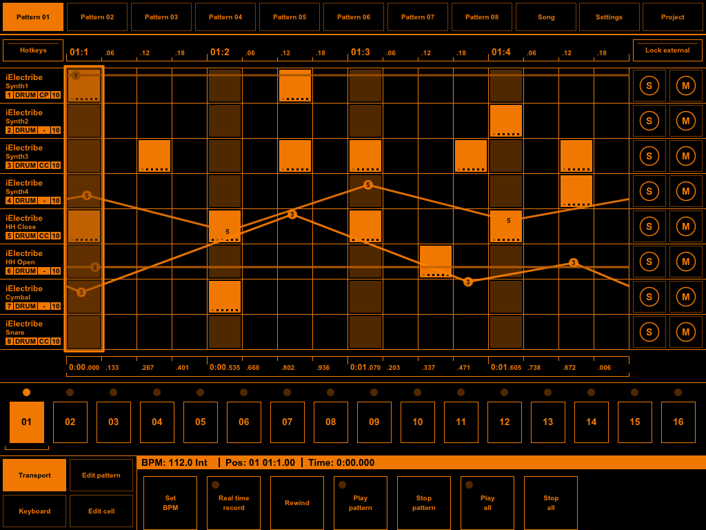 MIDI Pattern Sequencer: Colors of sequencer