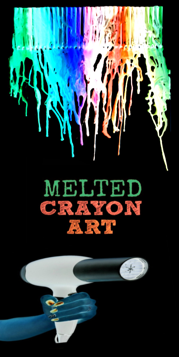 Neon Melted Crayon Art