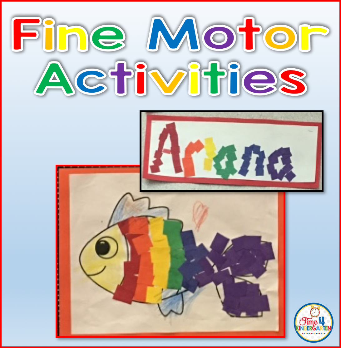 Fine Motor Activities With Rainbow Names and Fish | Time 4 Kindergarten