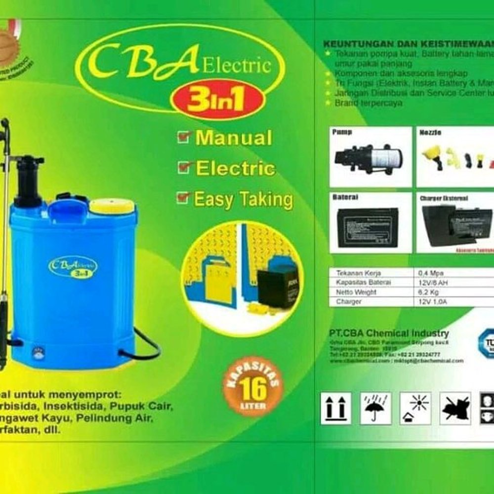 CBA Electric 3 in 1 Sprayer (Manual + Electric) - Tani Makmur Nusantara