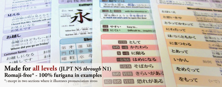 Cool and Neat Japanese cheat sheet from NihonShock | Japanese Hobby