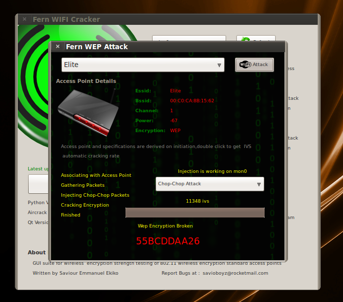 root@bt:~#: Fern Wifi Cracker